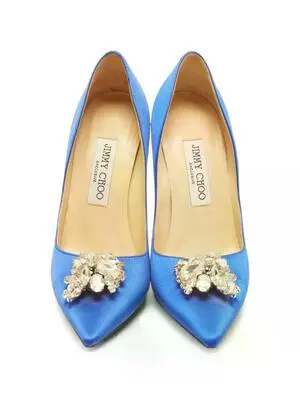 JIMMY CHOO Crystal-embellished Satin Pumps