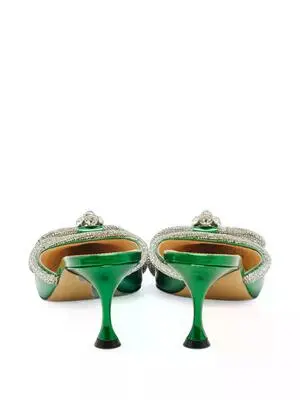 Mach & Mach Double Bow Embellished Pointed-toe Mules