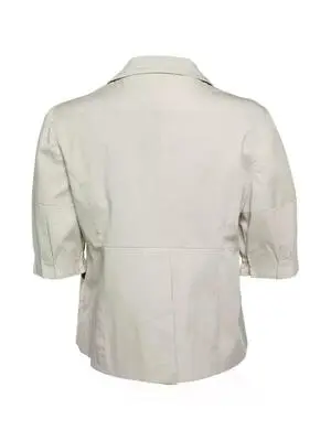 Miu Miu Beige Cotton Button-front Short Sleeve Jacket