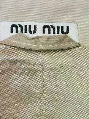 Miu Miu Beige Cotton Button-front Short Sleeve Jacket