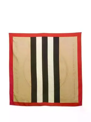 Burberry Icon Stripe Square Scarf - Neutrals