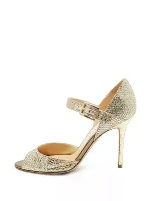 JIMMY CHOO Glitter Finish Mary Jane Pumps - Gold