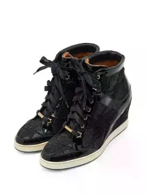 JIMMY CHOO Lace Wedge Sneakers