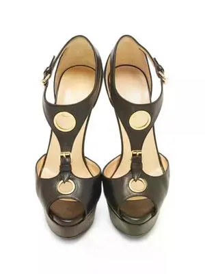 CHRISTIAN LOUBOUTIN Leather T-bar Platform Sandals