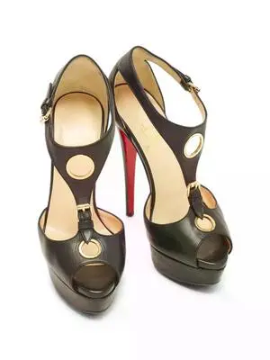 CHRISTIAN LOUBOUTIN Leather T-bar Platform Sandals