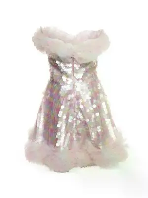 424 Sequinned Ruffle Mini Dress - Pink