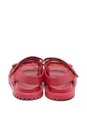 Dior Leather Dioract Slingback Sandals With Gold-tone Logo - Pink
