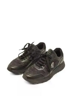 Prada Geometric Paneled Lace-up Sneakers