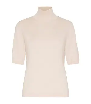 Max Mara Wool Roll-neck Short-sleeve Sweater