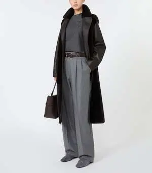 Max Mara Stretch-cashmere Trousers With String Belt