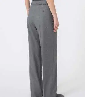 Max Mara Stretch-cashmere Trousers With String Belt
