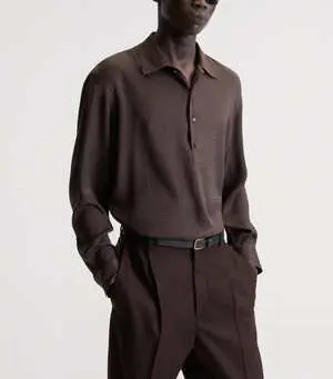 Saint Laurent Silk Polo Shirt