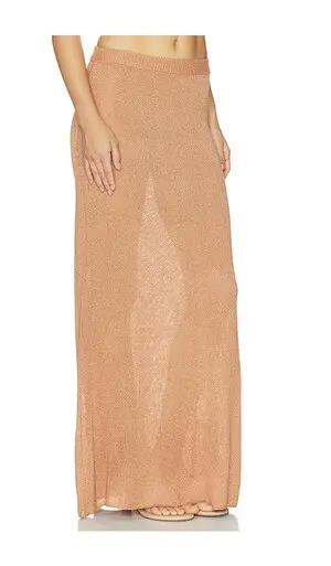 L'academie Sivan Knit Maxi Skirt In Metallic