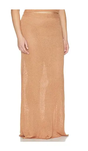 L'academie Sivan Knit Maxi Skirt In Metallic