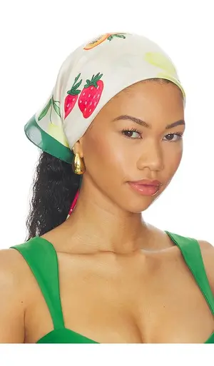 FRASIER STERLING Summer Fruit Scarf In Green - Fruits