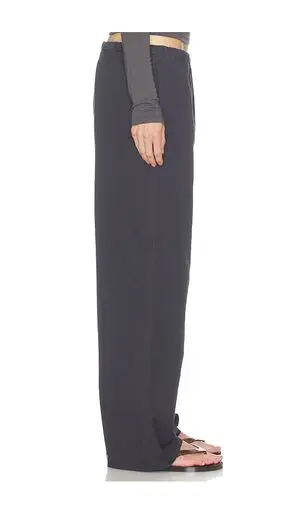 GRLFRND Pull On Wide Leg Trousers - Washed Black