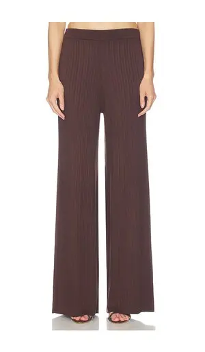 L'academie Sibylla Rib Knit Pant - Chocolate