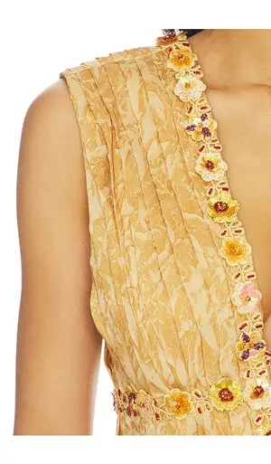LA FUORI Honeydew Draped Gown