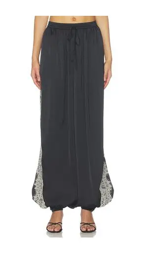 Cinq À Sept Esme Satin Verne Pant With Lace Trim
