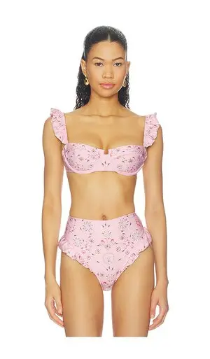 Agua Bendita Printed Bikini Top - Multicolor
