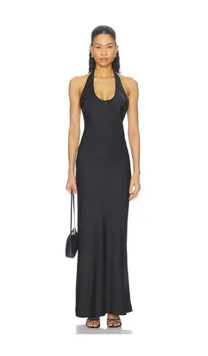 Lioness Halterneck Maxi Dress - Noir