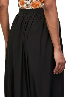 Chloé Flowy Pleated Crepe Chine Pants - Black