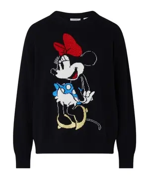 Liu Jo Wool Jacquard Sweater With Mickey Mouse Motif