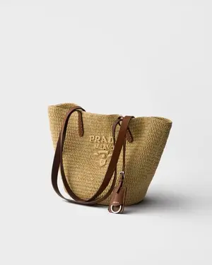 Prada Medium Crochet And Leather Tote Bag