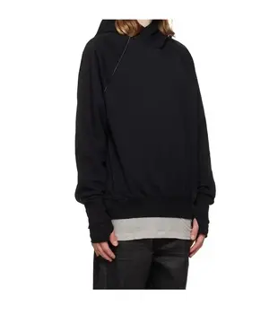 THOM KROM Raw-edge Raglan-sleeve Hoodie