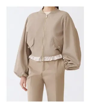 Fabiana Filippi Zip-up Bomber Jacket With Ribbed Collar And Drawstring Hem