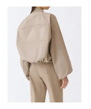Fabiana Filippi Zip-up Bomber Jacket With Ribbed Collar And Drawstring Hem