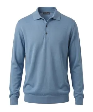 DRUMOHR Long-sleeve Polo Shirt - Blue