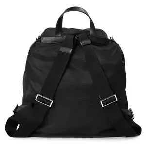 Prada Nylon Backpack With Leather Straps - Black