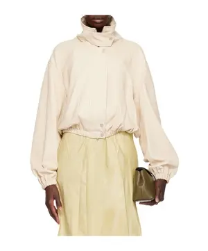 Nour Hammour Long Sleeve Stand-up Collar Jacket - Ivory