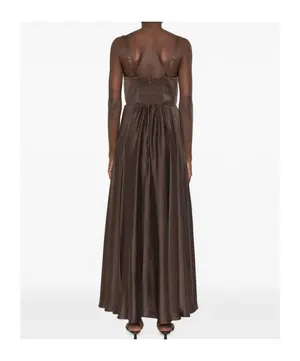 Zimmermann Pleated Cut-out Maxi Dress - Brown