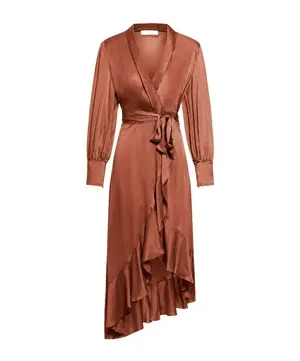 Zimmermann Asymmetric Wrap Midi Dress