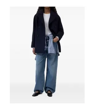 Closed Double-breasted Notch Lapel Jacket