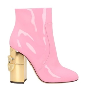 Dolce & Gabbana Pointedtoe Blockheel Ankle Boots - Pink
