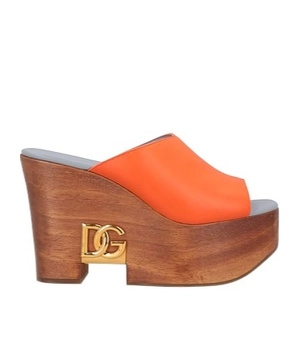 Dolce & Gabbana Squaretoe Blockheel Sandals - Brown