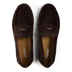 Fendi Suede Penny Loafers
