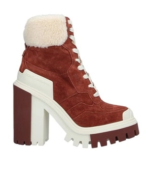 Dolce & Gabbana Roundtoe Blockheel Ankle Boots - Red