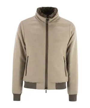 MOORER Padded Bomber Jacket With Zip Closure And Ribbed Hem
