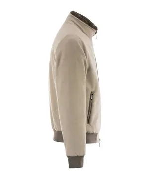 MOORER Padded Bomber Jacket With Zip Closure And Ribbed Hem