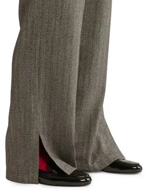 FORTE_FORTE Herringbone Wide-leg Trousers With Side Slits