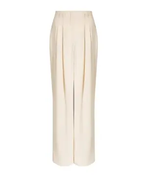 Alberta Ferretti Wide-leg Tailored Trousers With Pleats - White