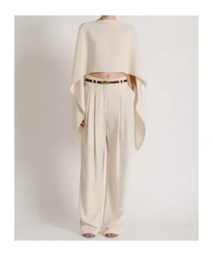 Alberta Ferretti Wide-leg Tailored Trousers With Pleats
