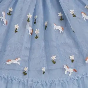 Stella McCartney Embroidered Horse And Flower Tulle Midi Skirt