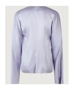 FORTE_FORTE Long Sleeve V-neck Wrap Shirt