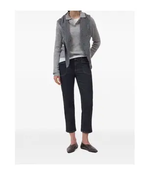 Closed Ribbed-knit Long-sleeve Polo Shirt