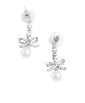 SELF-PORTRAIT Bow Crystal Drop Earrings